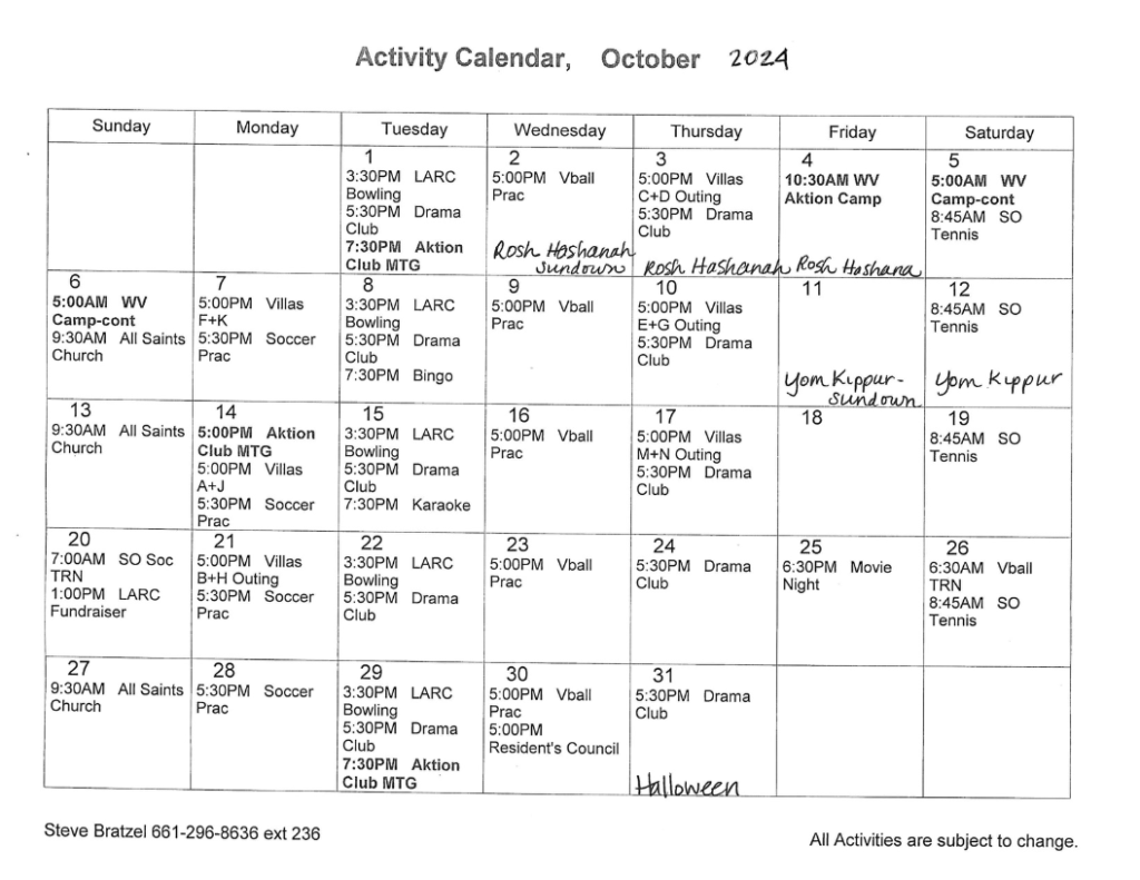 LARC Residential Event Calendar - L.A.R.C. Foundation
